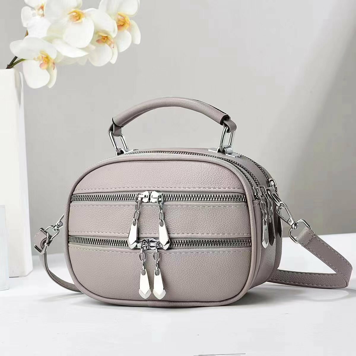 2025 новая российская маленькая круглая сумка через границу, трехслойная сумка для мобильного телефона, темпераментная универсальная сумка через плечо, сумка-мессенджер через плечо