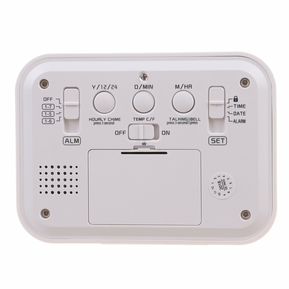 Цифровой будильник, говорящие часы с 3 будильниками, 7 мелодиями, дополнительный будничный будильник, интеллектуальная функция фосфоресцирующего света и повтора сигнала, управляемые часы (белые)