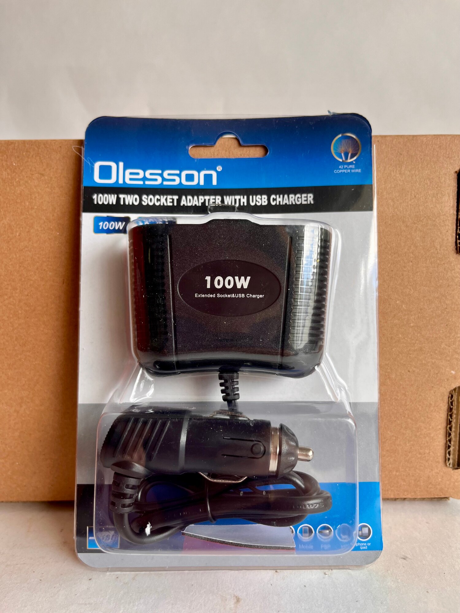 Прикуриватель двойной + USB (G4016)