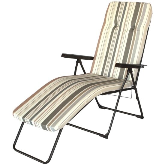 Кресло -шезлонг Garden Story Альберто-2 арт. с212/82/1 (в уп.1 шт.) (каркас корич, ткань полоска)