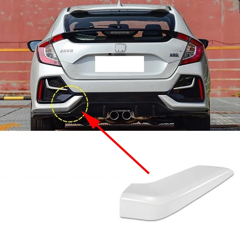 Автоматический задний бампер, фаркоп, крышка для Honda Civic 2016 2017 2018 2019 2020 2021, хэтчбек 10-го поколения FK4 FK7 White