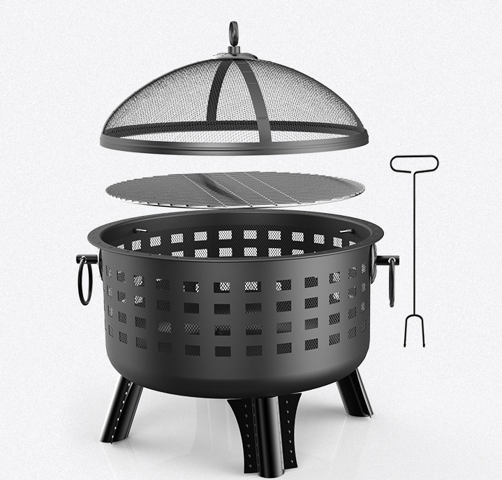 Очаг домашний, Круглая стальная Бездымная чаша для кемпинга, чаша для костра, корзина для барбекю