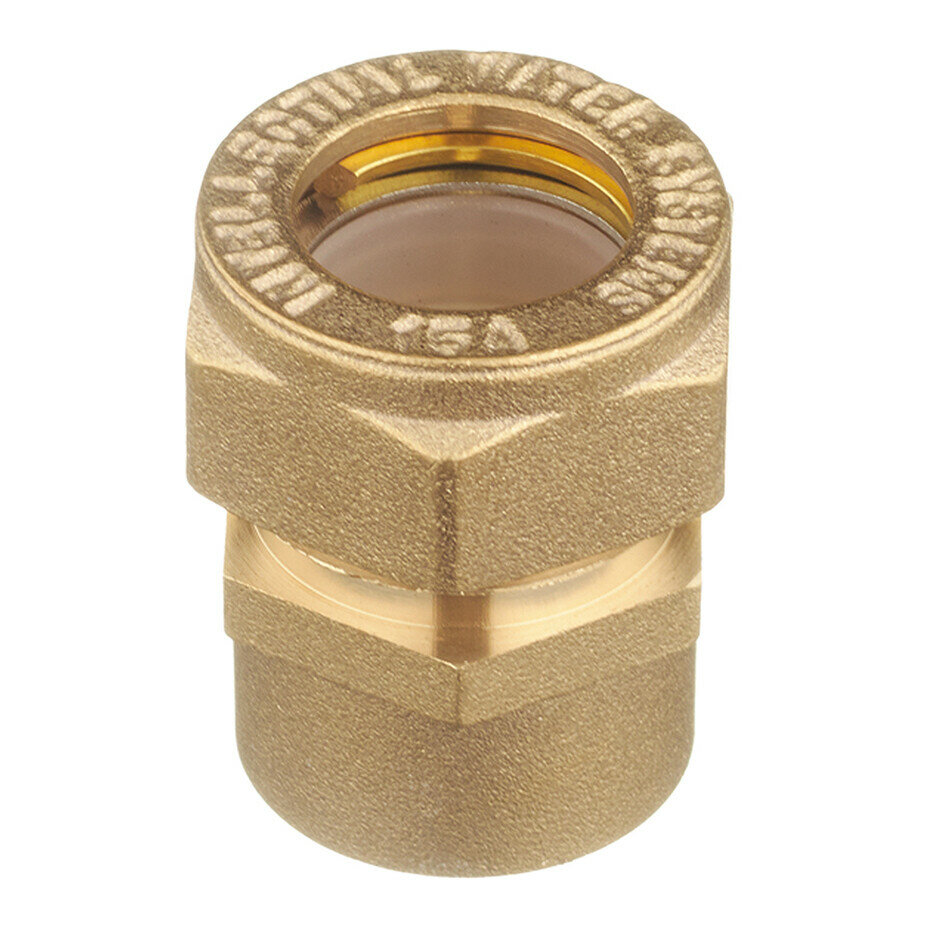 Муфта 15 мм х 1/2 ВР(г) для гофрированных труб