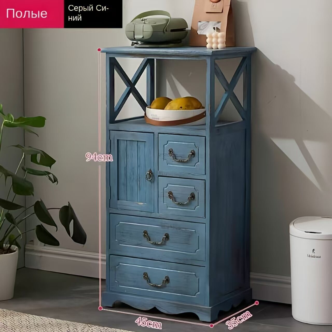 Буфет "Ретро-Стиль", для дачи, дома, сада, массив дерева, 45 см x 35 см x 94 см