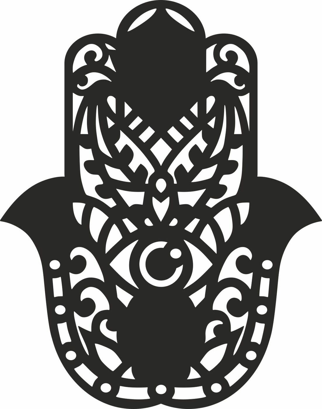 Оберег настенный из дерева 5 мм. "Хамса - Рука Фатимы" 40х31 см. (Ф)