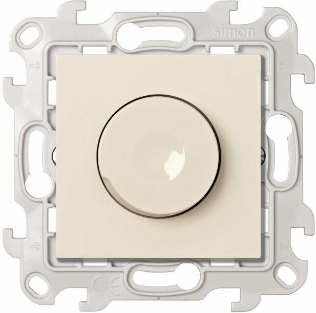 Simon 24 Harmonie Светорегулятор LED поворотно-нажимной проходной 6-60Вт 230В~ цвета слоновая кость, 2412313-031