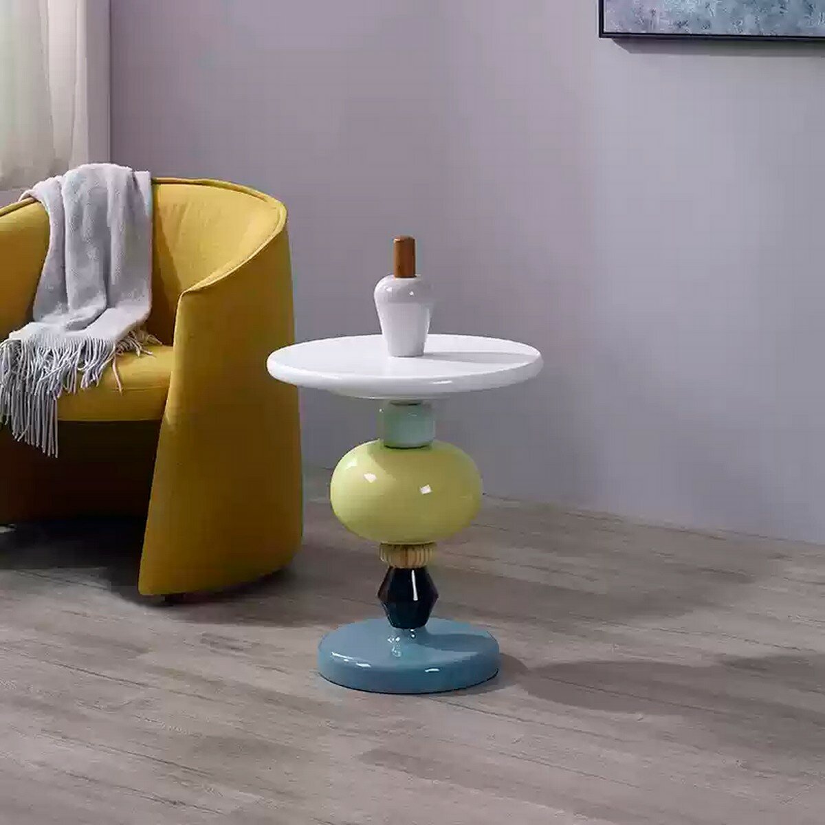 Столик в стиле SHUFFLE TABLE MH1 by Mia Hamborg (желтая версия, дерево)