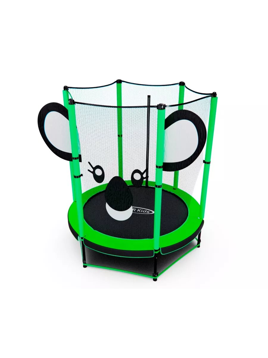 Батут DFC "Space Toy Koala", детский, с защитной сеткой, круглый, чёрный/зелёный