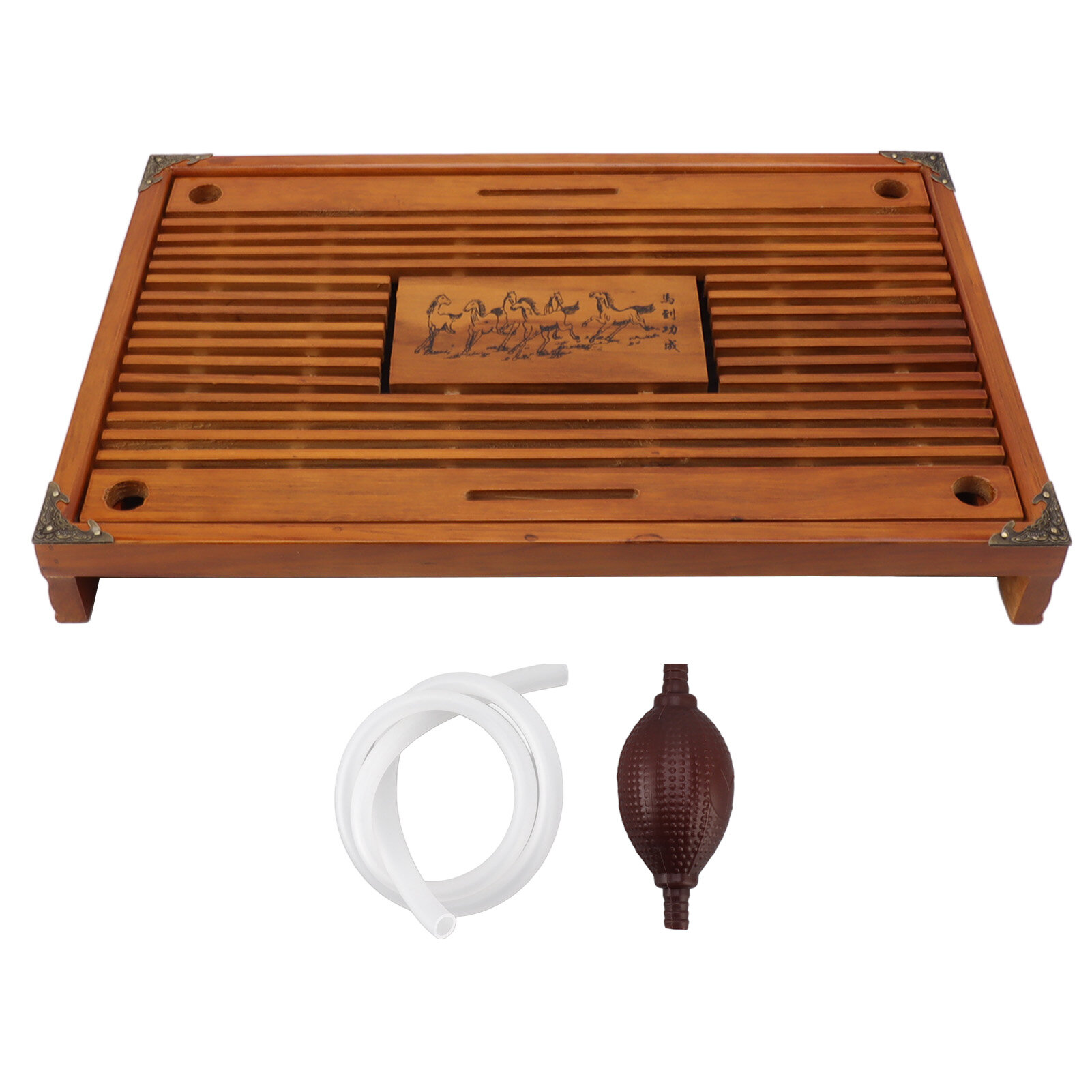 Простой поднос для чая, деревянный ящик для хранения дренажной воды, чайный столик Gongfu, набор для дома, оранжевый