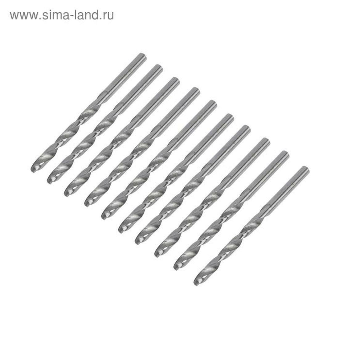 Сверло по металлу ЛОМ, HSS, цилиндрический хвостовик, 4.5 х 80 мм, 10 шт.