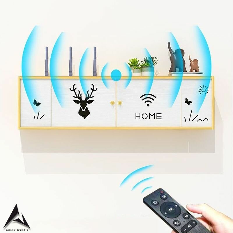 Полка для роутера wifi на стену подставка ящик для проводов3
