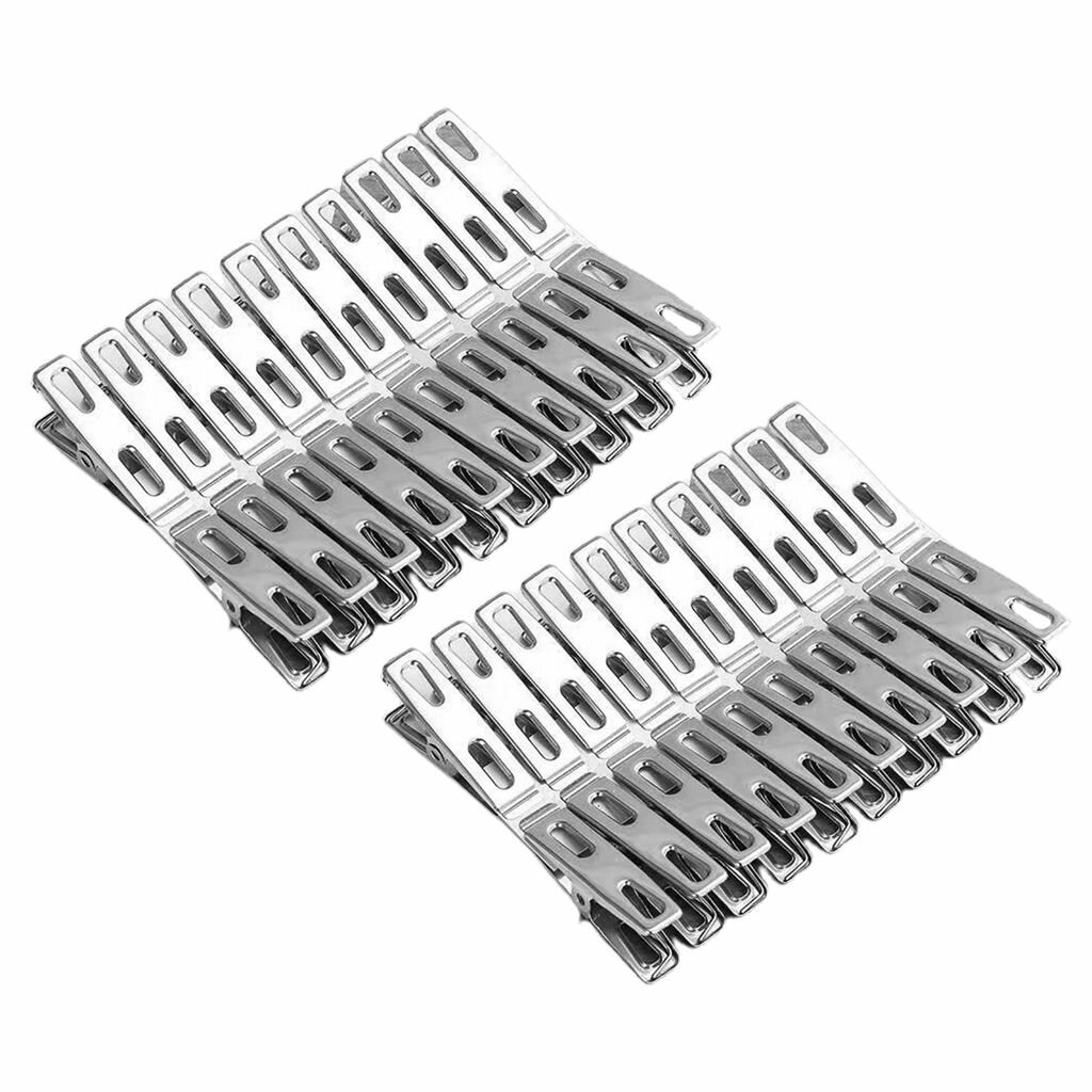 2 комплекта плоских зажимов для рта из нержавеющей стали, 40 зажимов для сушки