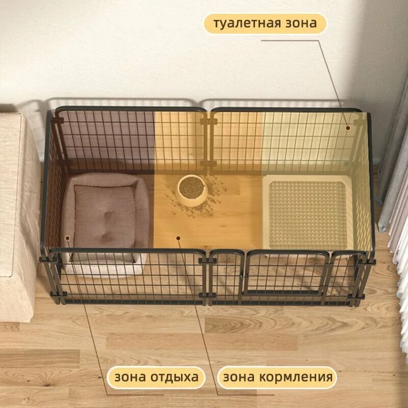 Усиленный Перегородки вольер для собак, кролика. Металлическая складная клетка для крупных, средних и мелких пород домашних животных.120*60*60,6 штук