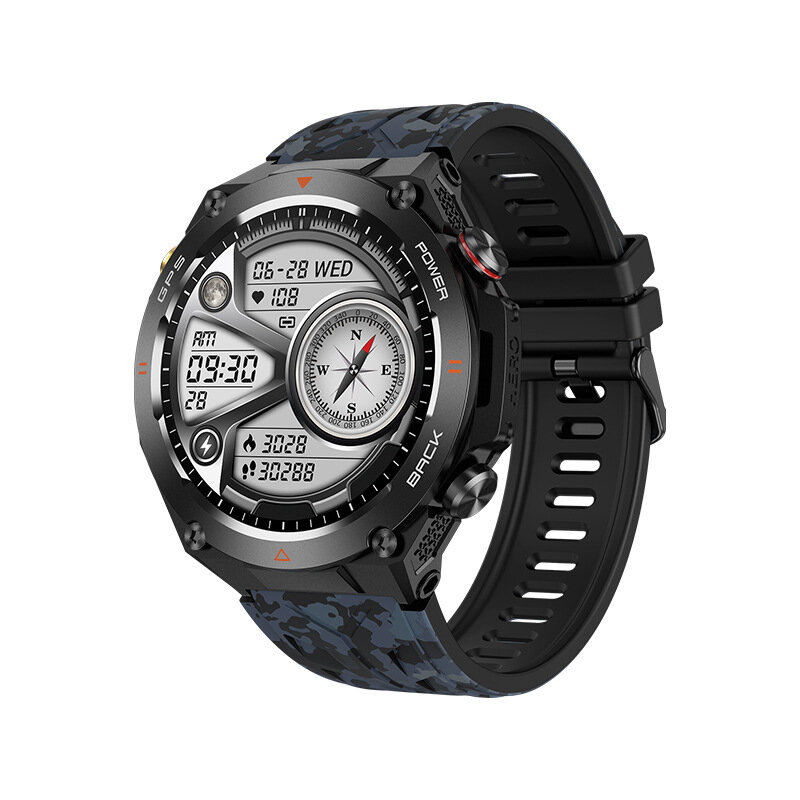 Смарт-часы KC82 DAFIT, GPS, Bluetooth, камуфляжные, черные