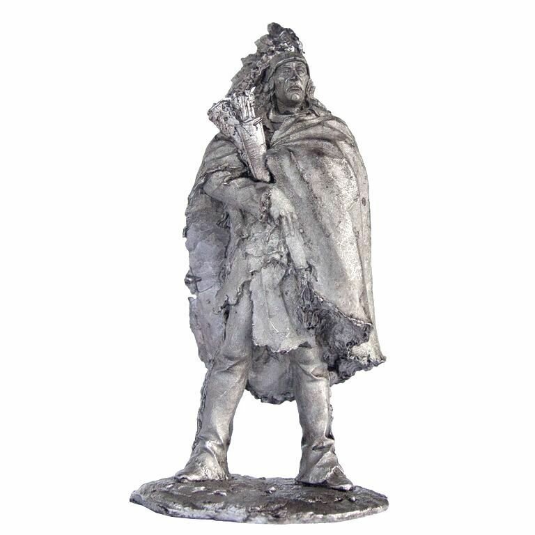 Оловянная фигурка Ворон Индейский 1850 год 54 мм масштаб (6-7 см высота) Коллекционный солдатик из олова