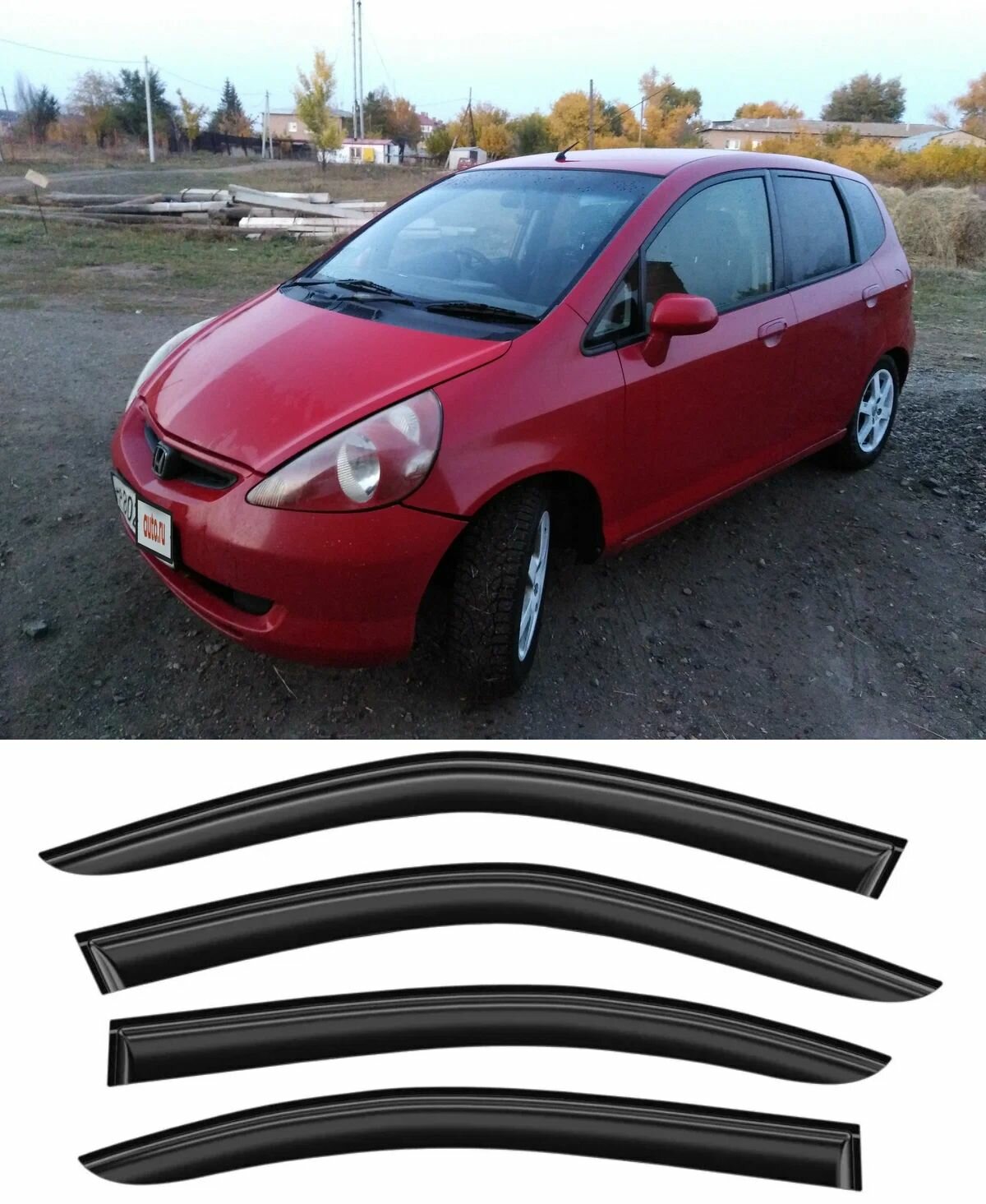 Дефлекторы боковых окон HONDA Fit Хонда Фит / Jazz Джаз (2002-2008)