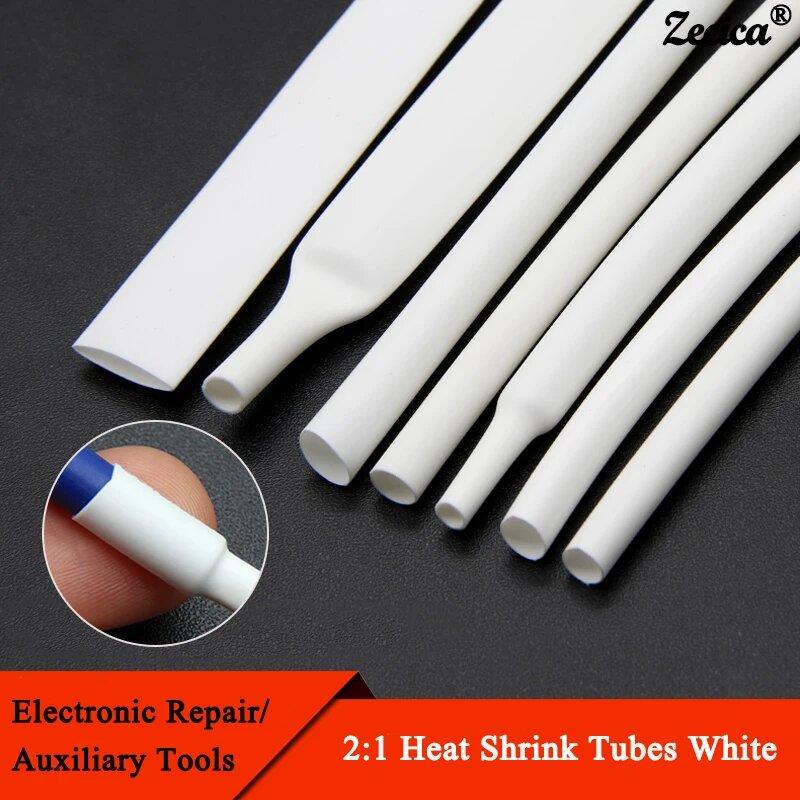 Термоусадочная трубка белая 0,6~80 мм 2:1 10mm, 1 meter