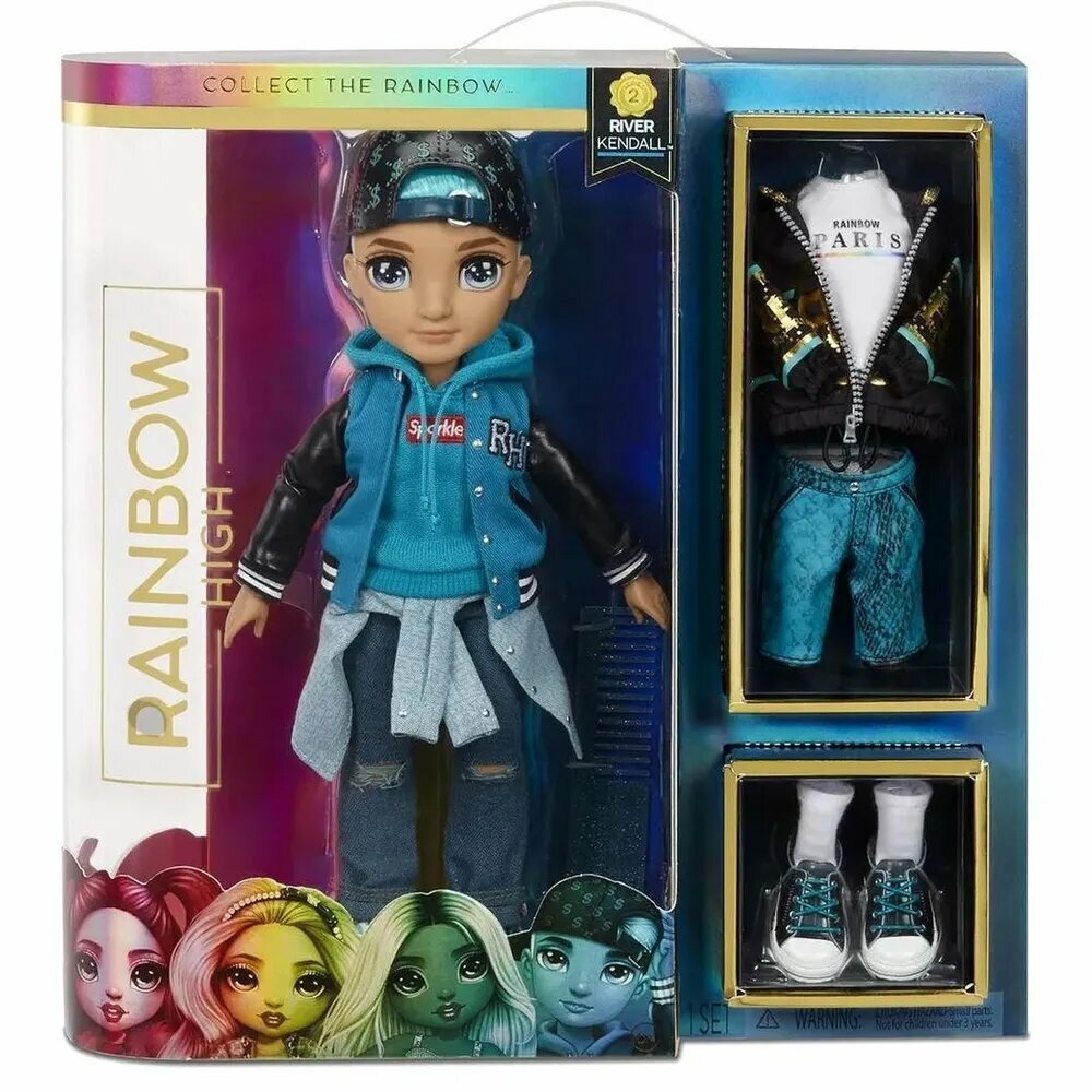 Rainbow High/Синие и зеленые мальчики Модные куклы и аксессуары Игрушки