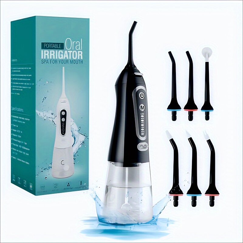 Беспроводной ирригатор для полости рта, портативный перезаряжаемый, 5 режимов, 6 насадок, для дома и путешествий