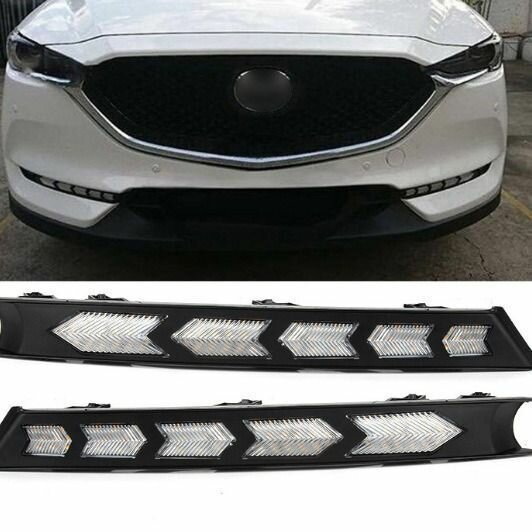 17 Mazda CX-5 модифицированные автомобильные светодиодные дневные ходовые огни, двойной поток света, три цвета