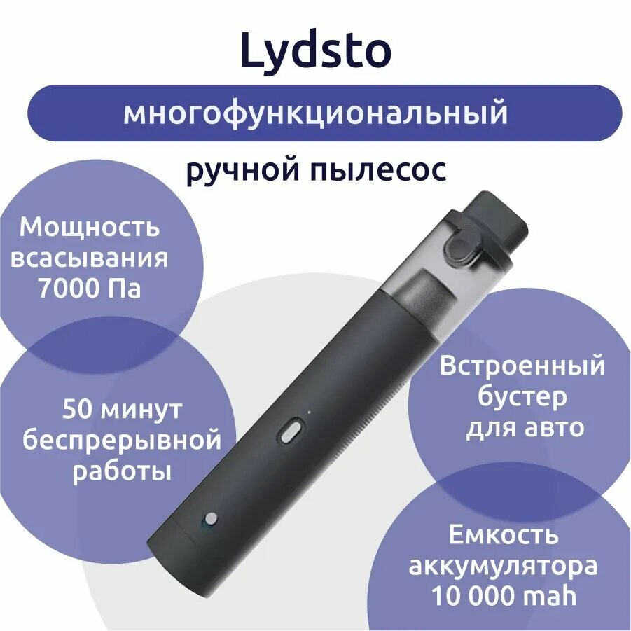 Автомобильный пылесос Lydsto handheld vacuum cleaner 3 in 1 с бустером стартером