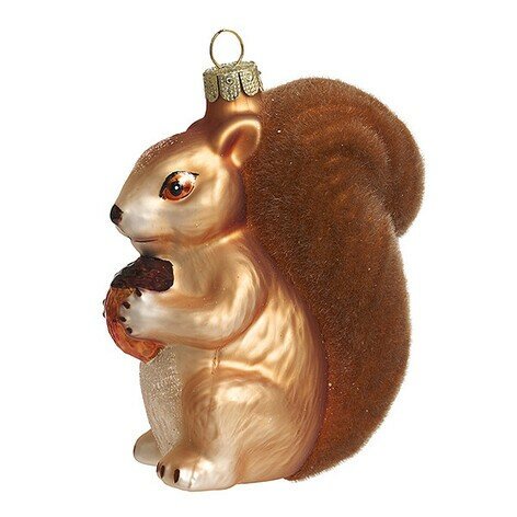 Игрушка на елку Белка с пушистым хвостом, 10см