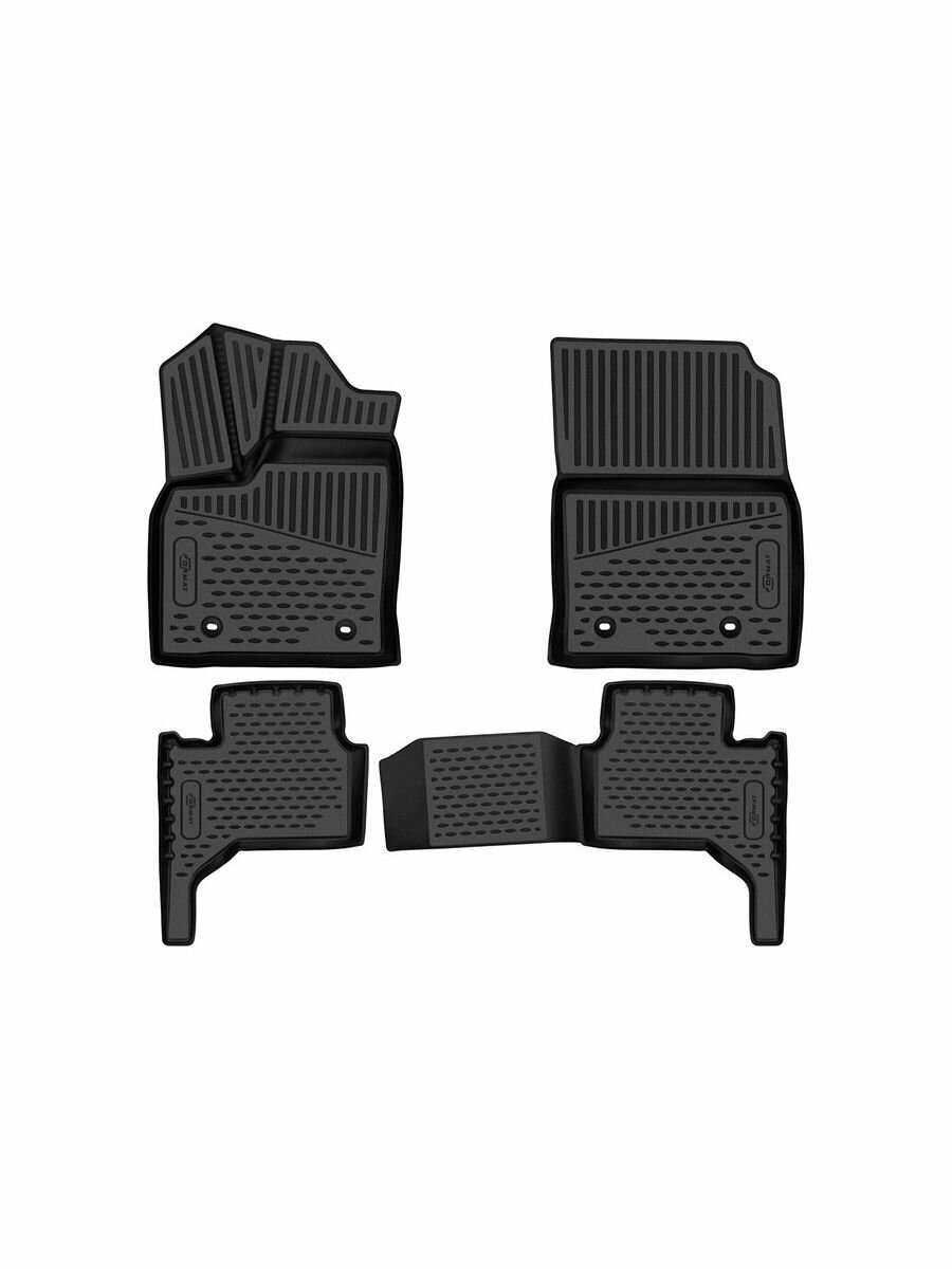 Коврики 3D в салон для LEXUS LX 600, 2021-, Внед, цельные сид. 2 ряда, 5 мест, 4шт. (ПУ, повышенная износостойкость) / Лексус ЛХ