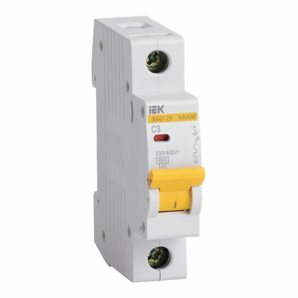 Выключатель автоматический однополюсный 3А С ВА47-29 4.5кА MVA20-1-003-C IEK
