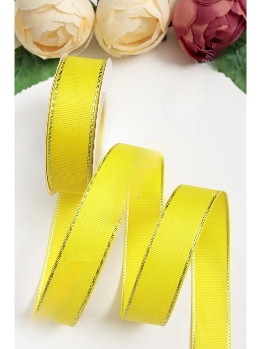 Лента репсовая с люрексом 2,5см (20 ярдов)