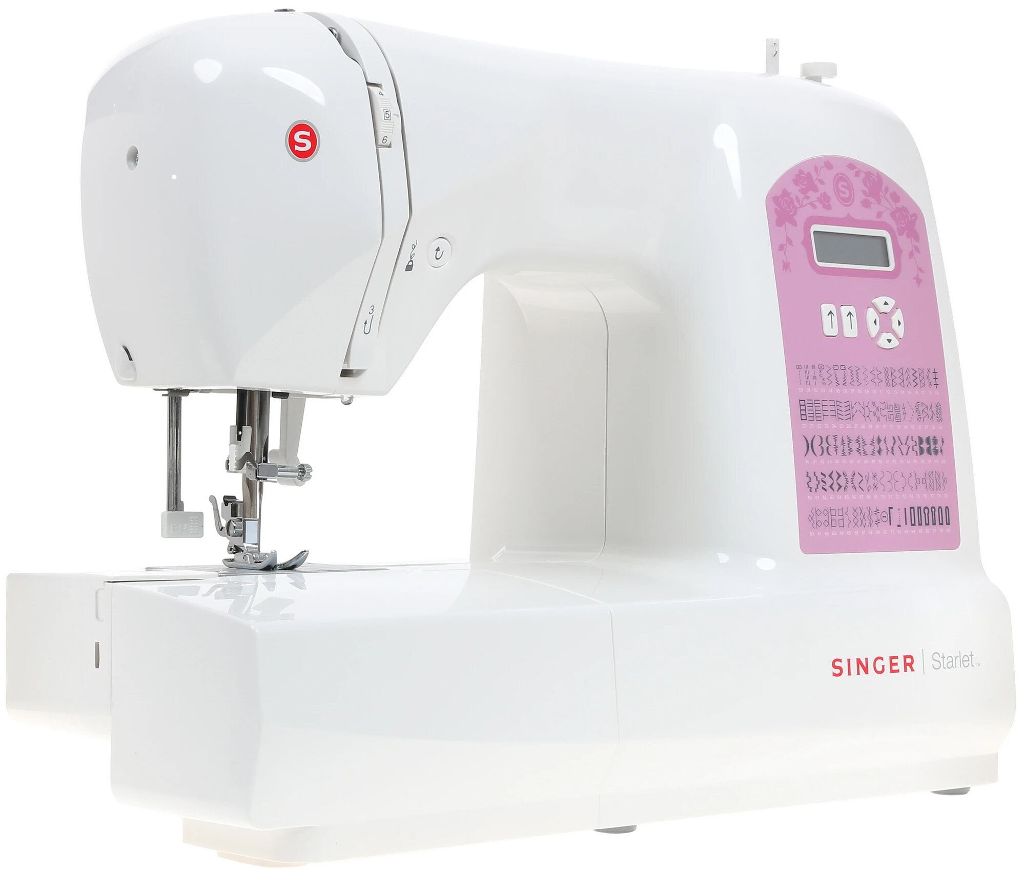 Швейная машина Singer "Starlet 6699", электронная, качающийся челнок, белая/розовая
