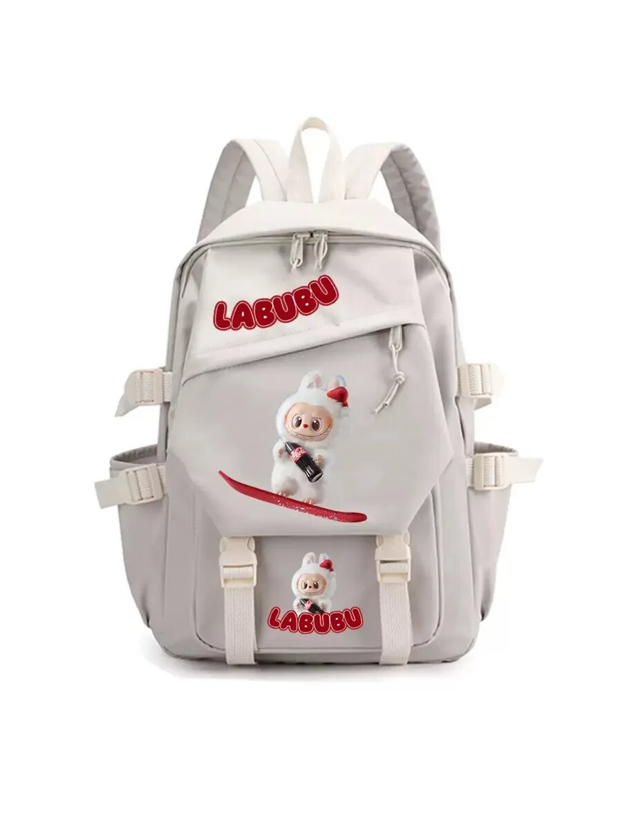 Рюкзак Labubu, влагозащитный, для мальчиков и девочек, с принтом