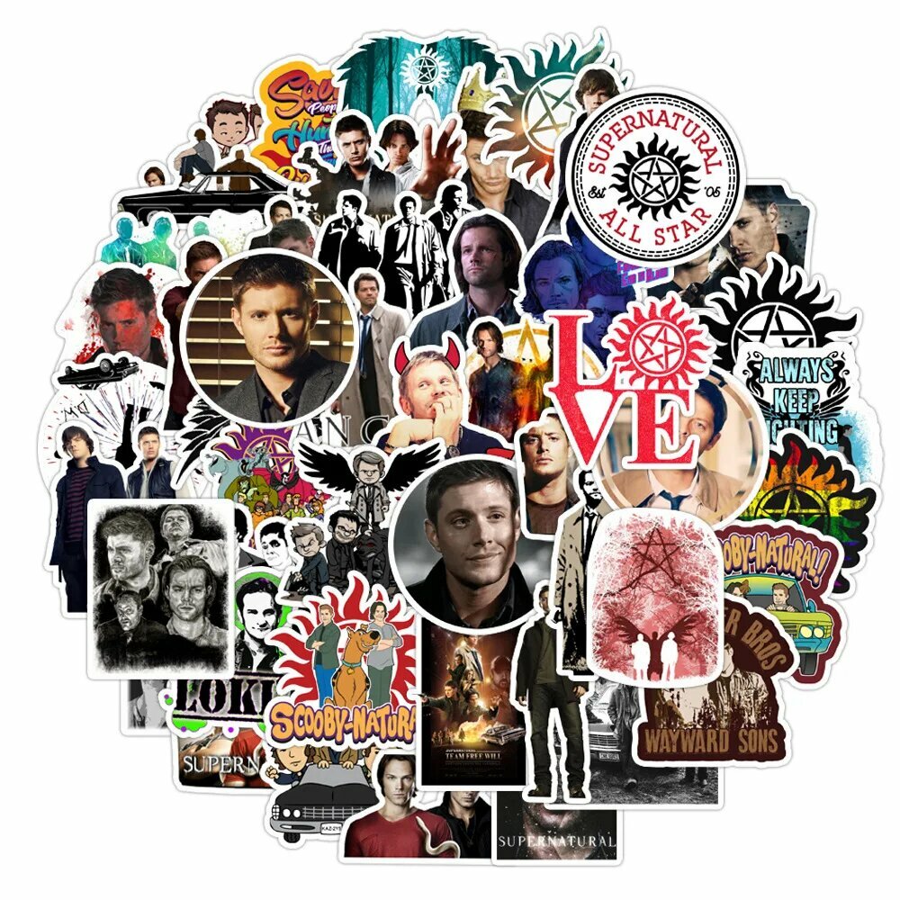 10/30/50 шт, классическая наклейка для ТВ-шоу «Сверхъестественное», мультяшная граффити, декоративная наклейка для ноутбука, гитары, чашки воды, чехол для телефона, водонепроницаемая наклейка