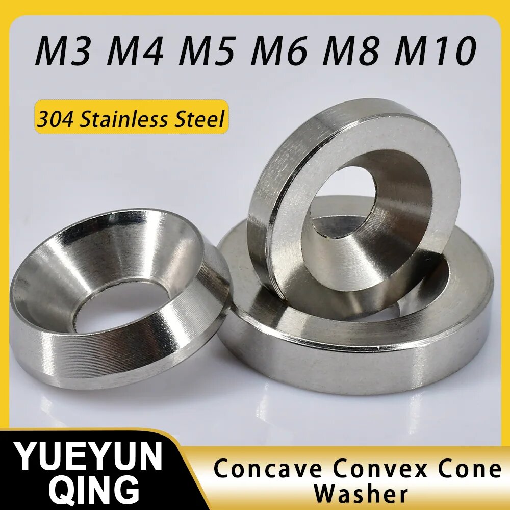 Шайбы конические из нержавеющей стали YUEYUN QING M3 M4 M5 M6 M8 M10 cone M4x13x3.2(10pcs