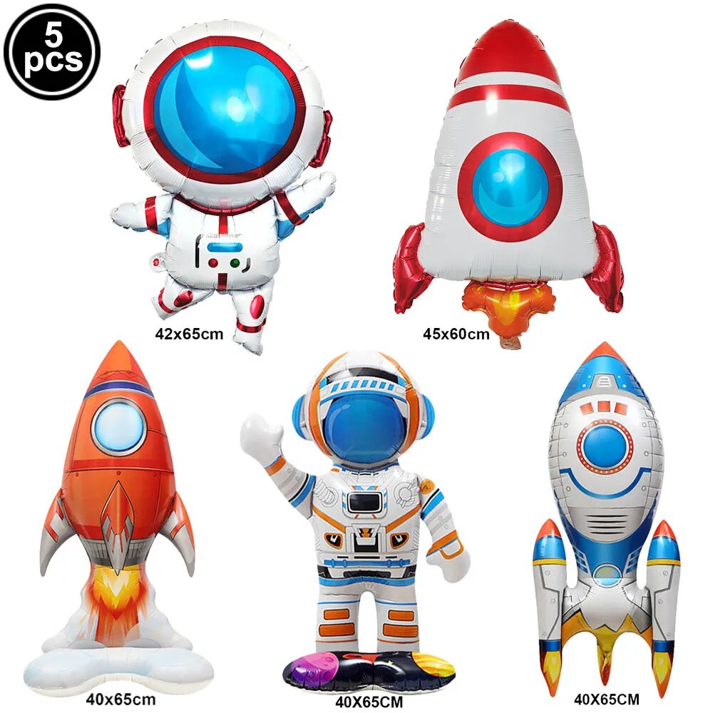 Космические шары 3D Астронавт 5pcs Space Balloon