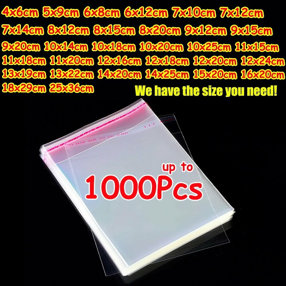 100 пакетов OPP 10x15 см, прозрачные