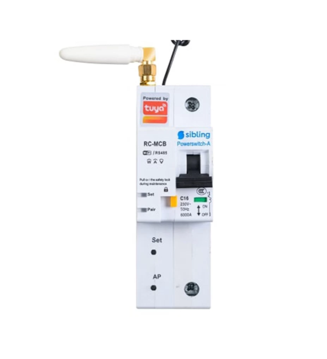 Умный автоматический выключатель Sibling Smart Home Powerswitch-A20 1P 3 кА на DIN-рейку