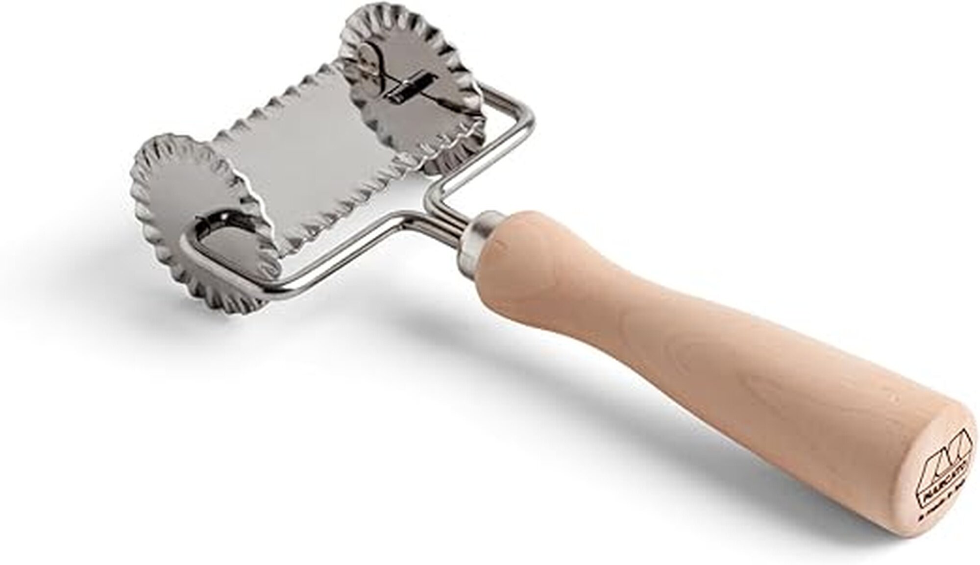 Нож для теста - Marcato Tagliapasta - Quadrati Dentato - из стали и дерева, размер 6 см, зубчатые края, TAG-QD6-CLS