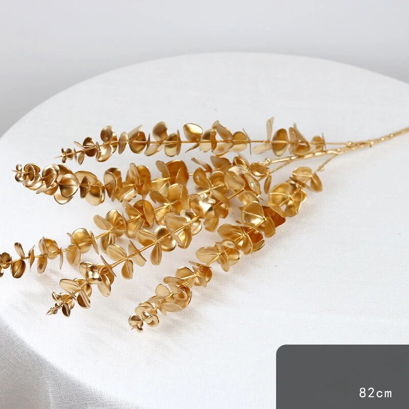 Золотые искусственные растения эвкалипт и гинкго Eucalyptus 82cm-1PC