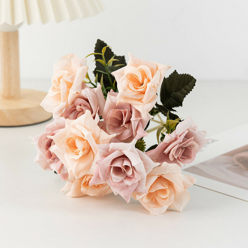 Soft touch rose искусственные цветы для декора мероприятий и фотосессий в жилых помещениях шампанское