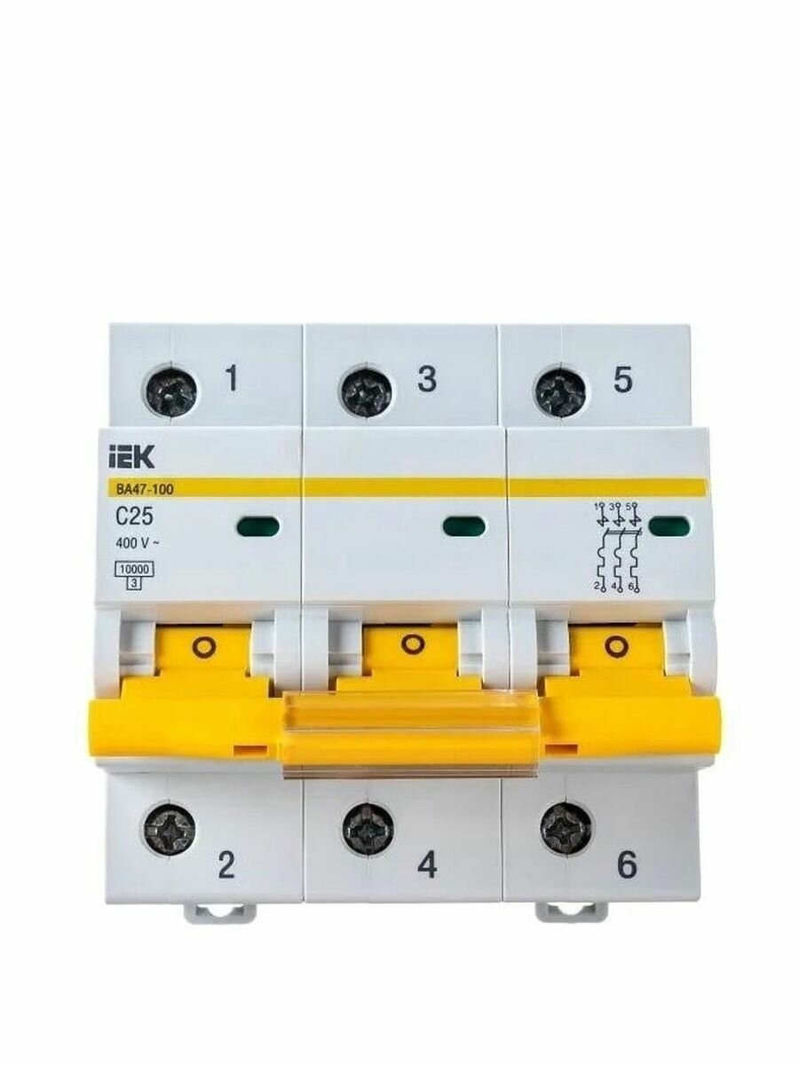 KARAT Автоматический выключатель ВА47-100 3P C 25А 10кА IEK