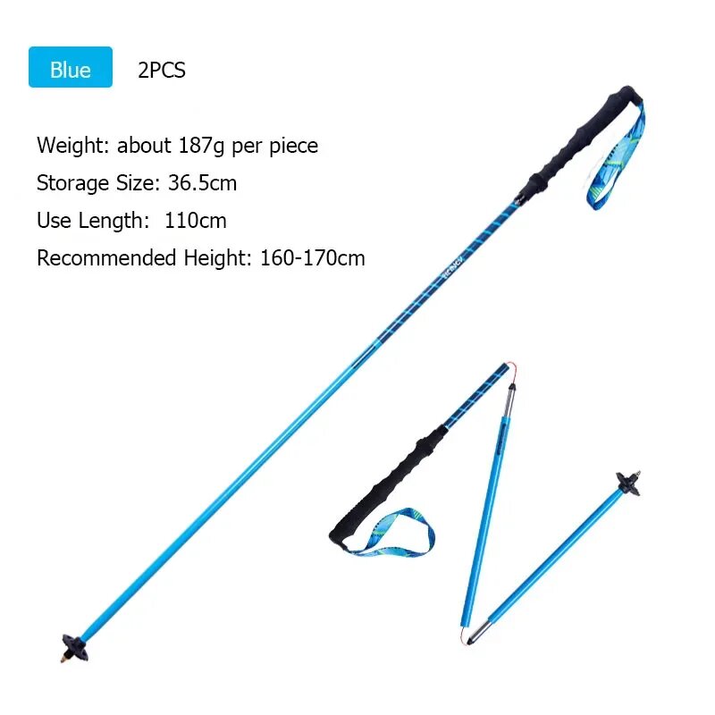 2 шт. Треккинговые палки AONIJIE, Blue E4202, 110cm
