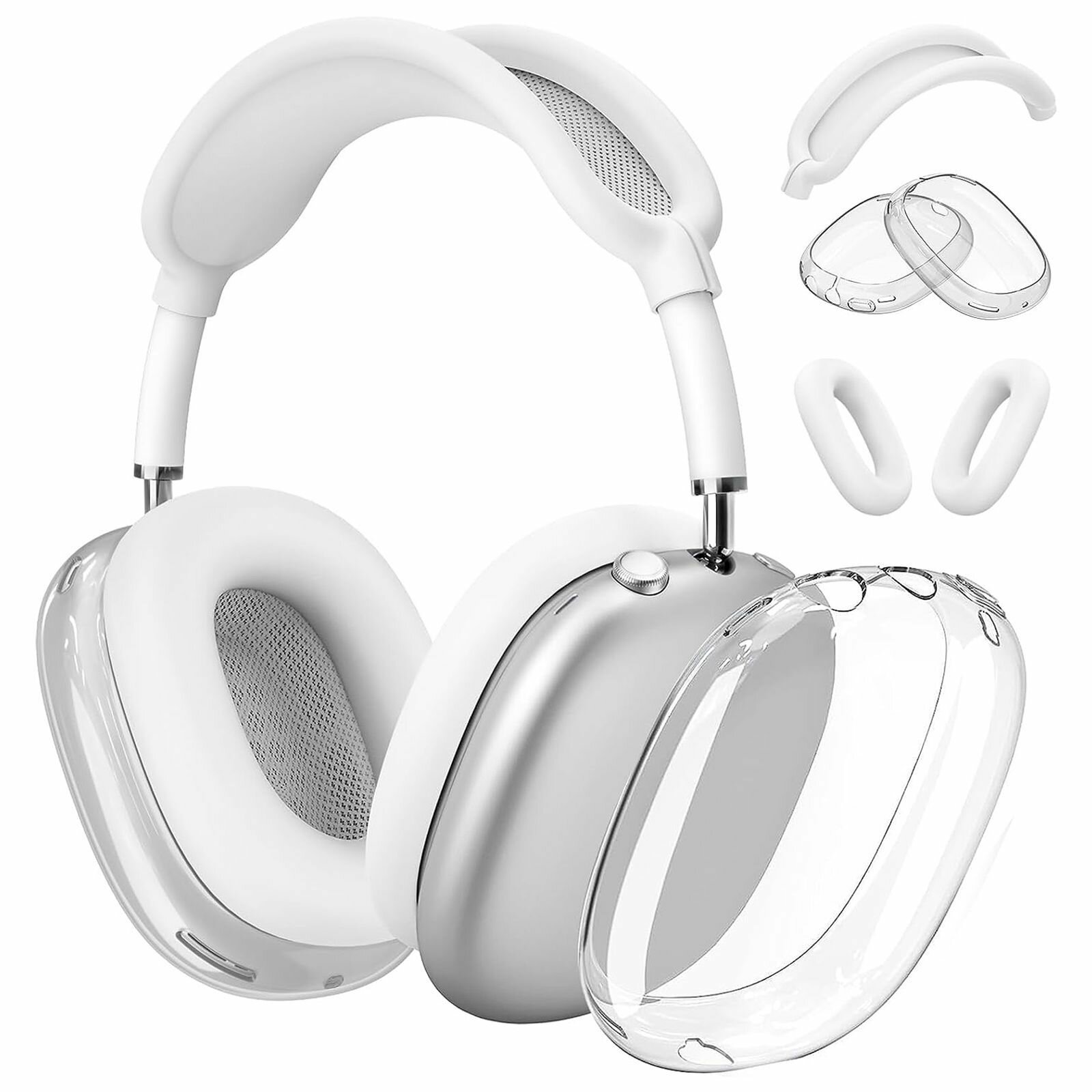 Силиконовый чехол для наушников AirPods Max(USB-C/Lightning)(2024/2020), чехол для наушников с защитой от царапин/повязка на голову для AirPods Max (3 в 1)