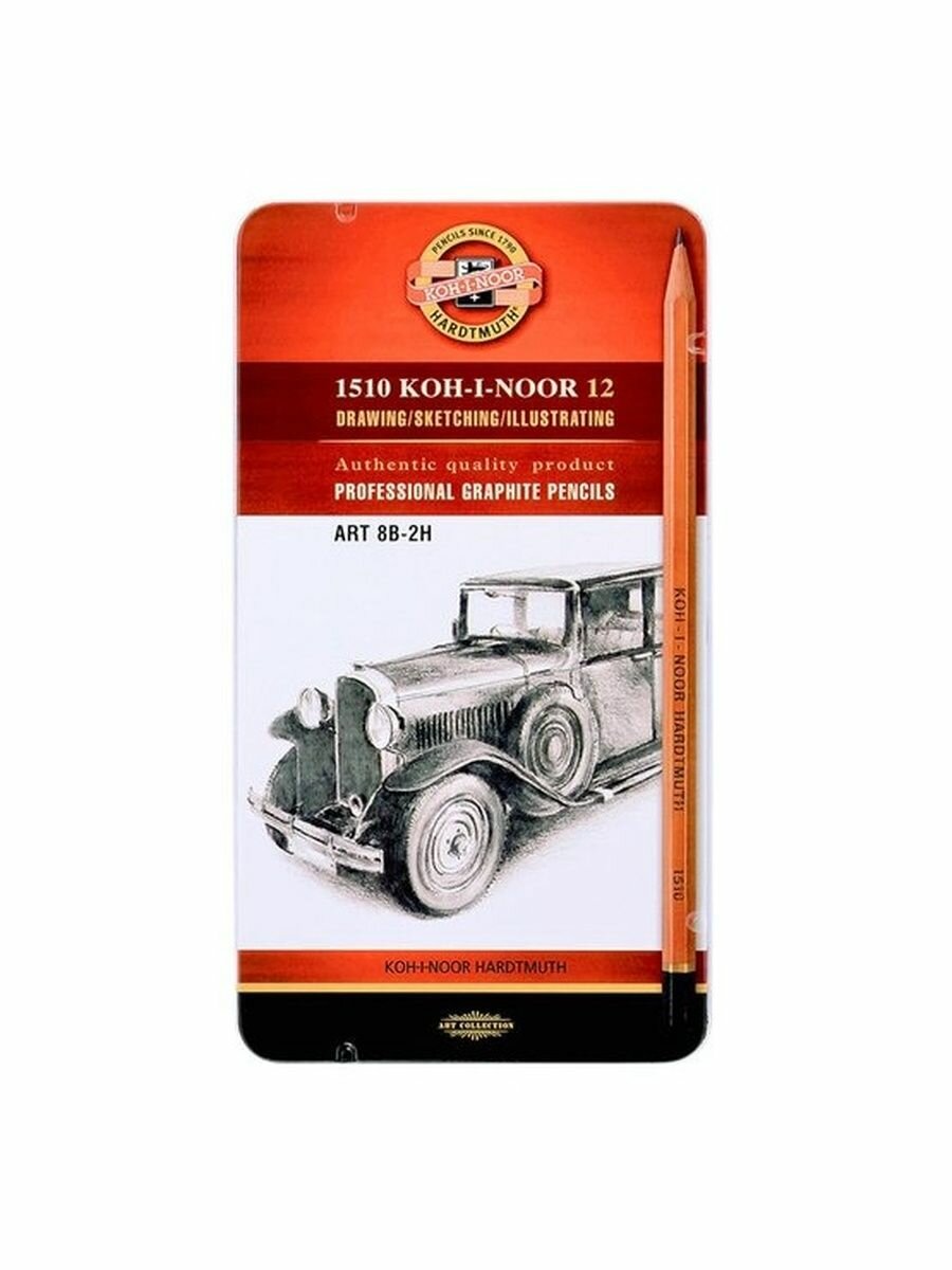 Koh-I-Noor Карандаши простые чернографитные 8В-2Н 12 шт.