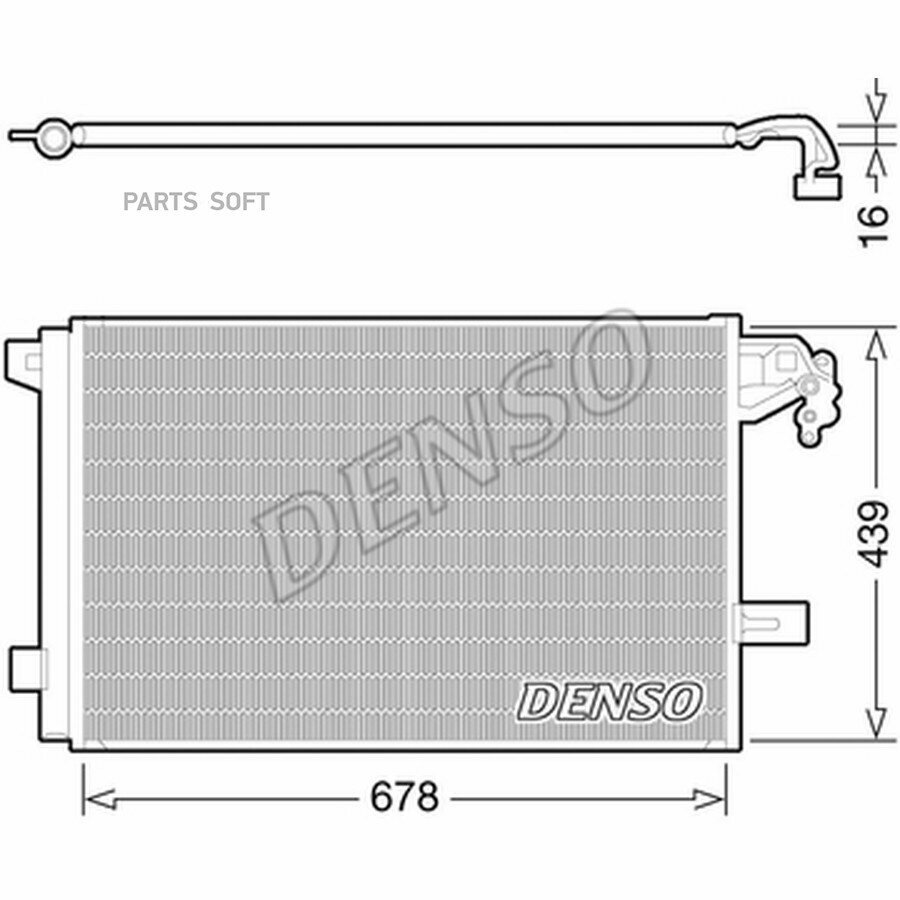 Радиатор кондиционера от официального дистрибьютора, DENSO, артикул DCN32063