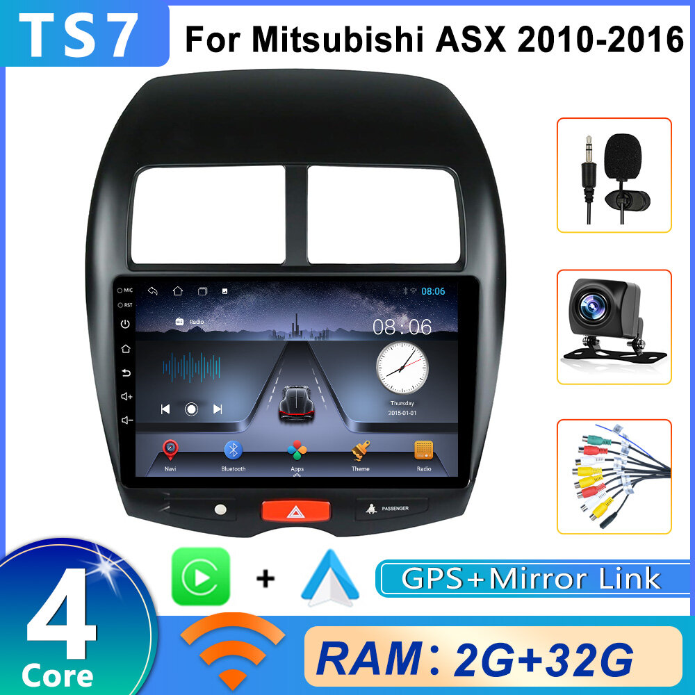 Android Магнитола для Mitsubishi ASX 2010-2016/ Автомагнитола Андроид Мицубиси АСХ 2010-2016 Wifi Bluetooth Gps навигатор Мультимедиа автомабиля