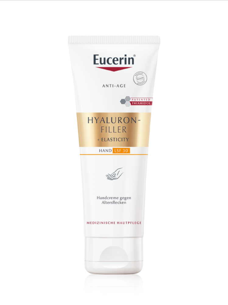 Eucerin hyaluron-filler+elasticity крем для рук против пигментации антивозрастной spf30 75 мл