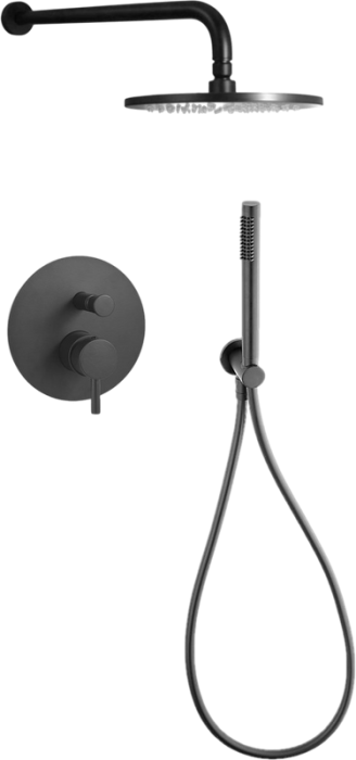 Душевой комплект Paffoni Light KITLIG015NO, С внутренней частью, черный