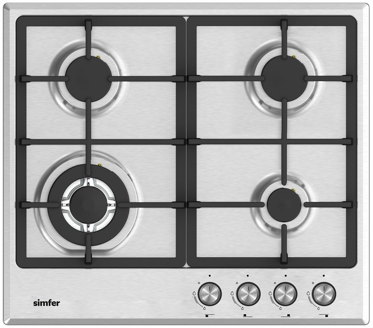 Газовая варочная панель Simfer H60V41M525, нержавеющая сталь