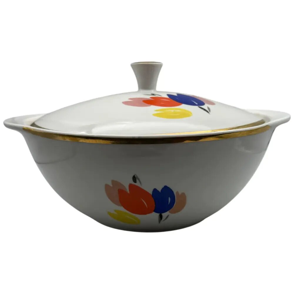 Супница "Тюльпаны", 3 л, 1963-1973 гг, Южноуральский ФЗ (ЮФЗ), СССР