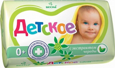 Мыло-крем Детское Весна с экстрактом череды 90 гр